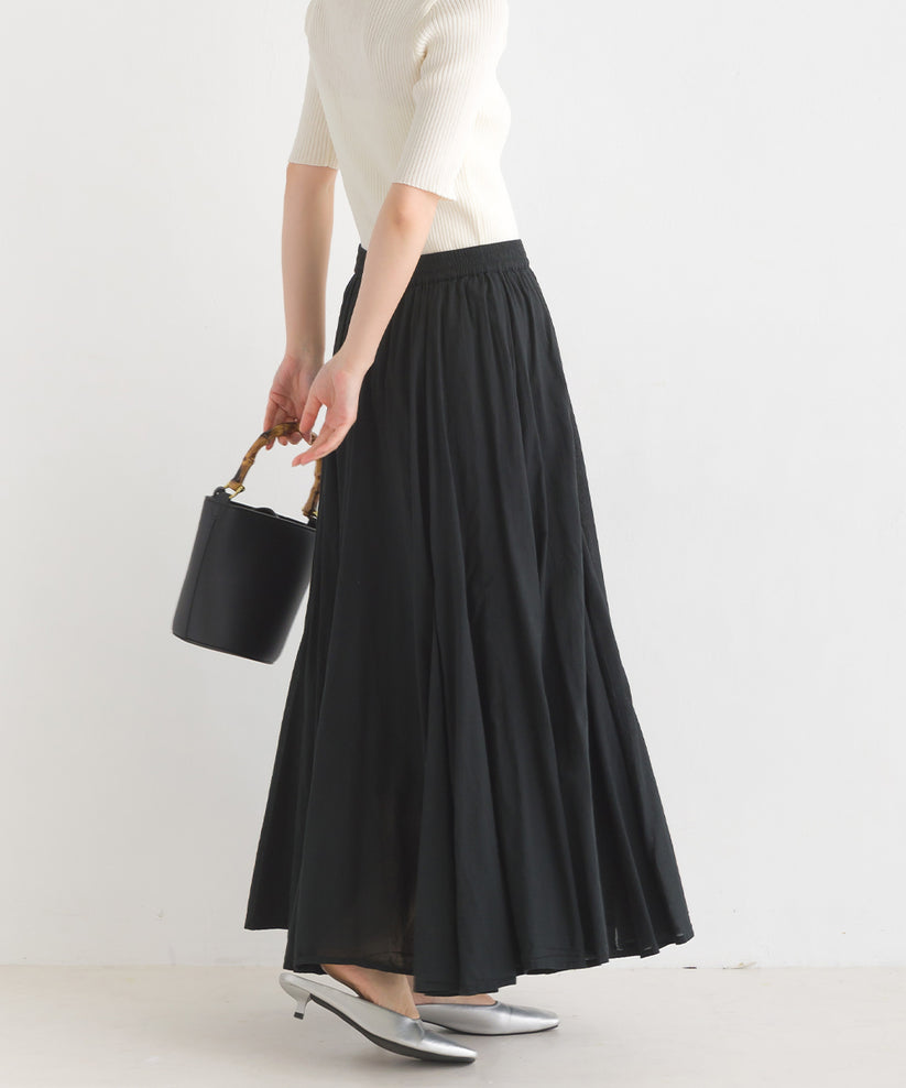 【OMNES】コットンボイルフレアロングスカート【1524-8059】