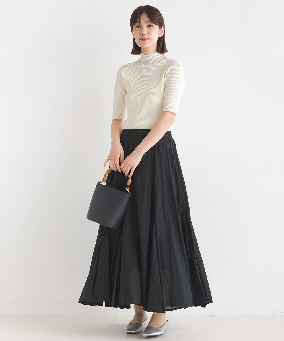 【OMNES】コットンボイルフレアロングスカート【1524-8059】