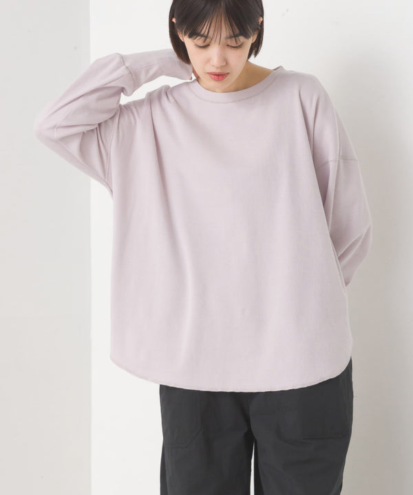 【hbB】【OMNES】リブ裾ラウンドプルオーバー長袖【7123-5349】